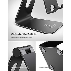 Lamicall Tablet Stand, Tablet Holder for Desk - Multi-Angle Adjustable Tablet Desktop Dock Cradle, Compatible with iPad Pro 11, 12.9, Air, Mini, Fire HD, Galaxy Tab, and Other 4-13" Tablets, Black