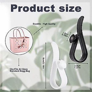 4pcs Hooks for Bogg Bags, Bag Hooks Compatible with Bogg Bag Beach Tote Bag Accessories for Bogg Bags Suitable for Bags Keychains Masks and Sunglasses (2 Black+2 White)