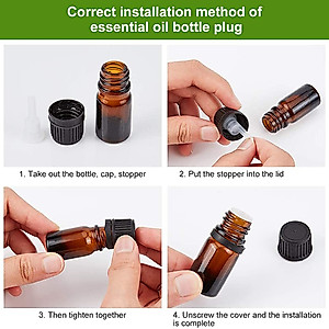 DLIBUY 4 Pcs Empty 20ml Brown Essential Oil Bottles with Dropper Black Tamper Evident Screw Cap Amber Glass Vials for Cosmetic Essential Oils Colognes Perfume Aromatherapy