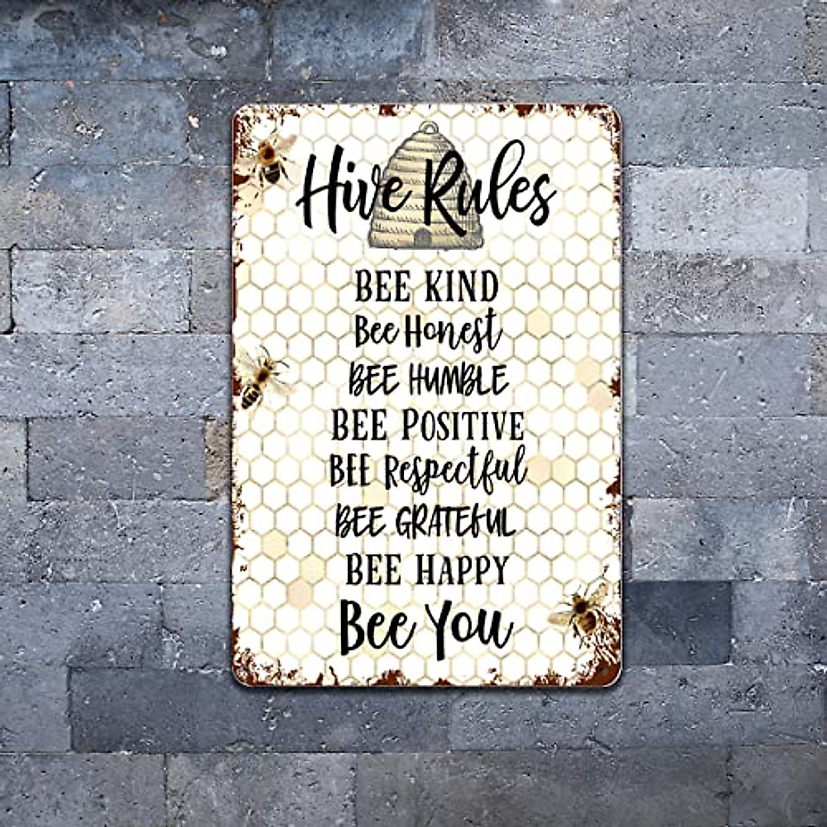 Be Kind Honey Bee Decor Bumble Bee Decor Be Kind Sign Bee Decor Honey Bee Decor Classroom Art Metal Signs Funny 8X12 Inches