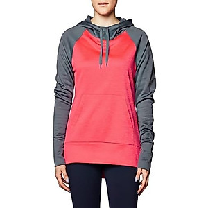 Hanes womens Sport Performance Fleece Pullover Hoodie Hoody, Dada Grey Solid/Razzle Pink Heather, Large US