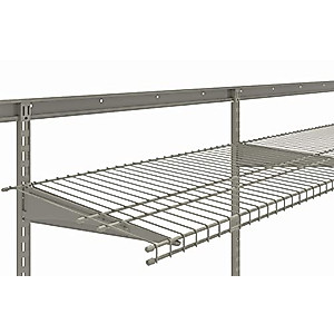 ClosetMaid SuperSlide Wire Shelf, 4 ft. W x 16 in. D, Ventilated Wire Wall Shelving, Nickel Finish, for Closet, Laundry or Pantry