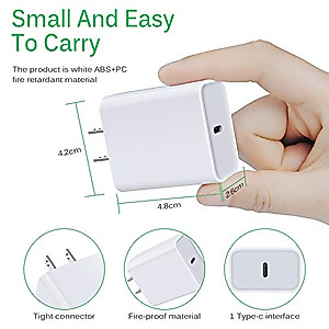 USB C Wall Charger, 18W PD 3.0 Fast Charger Plug Box Power Adapter Type C Charging Block Brick Cube for iPhone 13/SE/12 Mini/11 12 Pro/12 Pro Max/XS/XR/X/8/8 Plus,Pad Pro,Samsung Galaxy S21 S20 Ultra