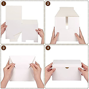 Moretoes White Gift Boxes 20pcs 8x8x4 Inches Paper Gift Box with Lids for Wedding Present Bridesmaid Proposal Gift Graduation Holiday Birthday Party Favor Engagements and Christmas Day