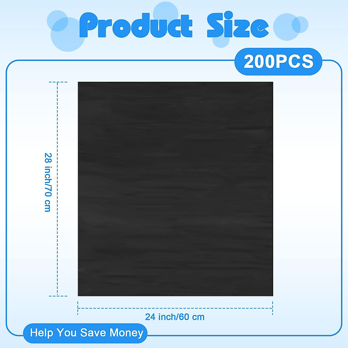 Geosar 200 Count Jumbo Cat Litter Box Liners 28x 24'' Liner Bags Compatible with Litter Box Thickened Cat Litter Bags Litter Box Liner Cat Waste Disposal Bags for Disposal of Cat Waste, 9-11 Gallons