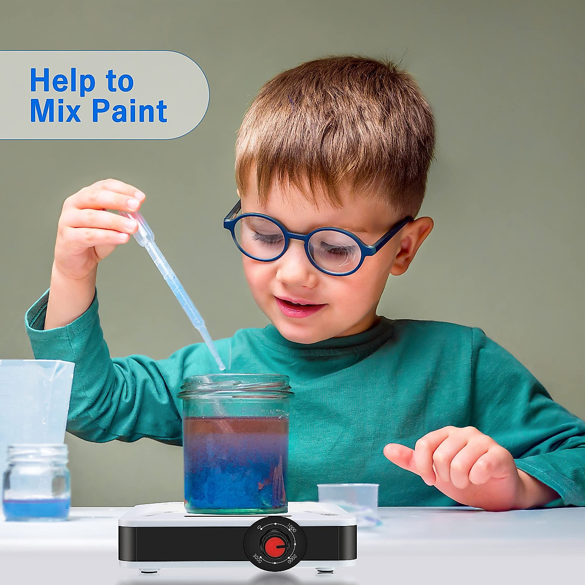 Magnetic Stirrer 4.72 Inch Stir Plate Magnetic Mixer 2500 RPM Speed Stirrer Machine with 4 Stir Bars for Milk Tea Coffee Wine Laboratory Liquid Stirring