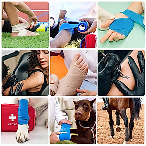 Self Adhesive Bandage Tape (3 Inches X 5 Yards), 8 Pack Elastic Cohesive Bandage Medical Wrap for First Aid, Sports, Wrist & Ankle