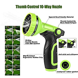 kegemor Garden Hose 100 ft-Metal Water Hose -Flexible Lightweight Outdoor Yard Strong Durable Heavy Duty 304 Stainless Steel Hose Pipe with 10-Way Nozzle, Solid 3/4" Brass Connectors, No Kink Hose