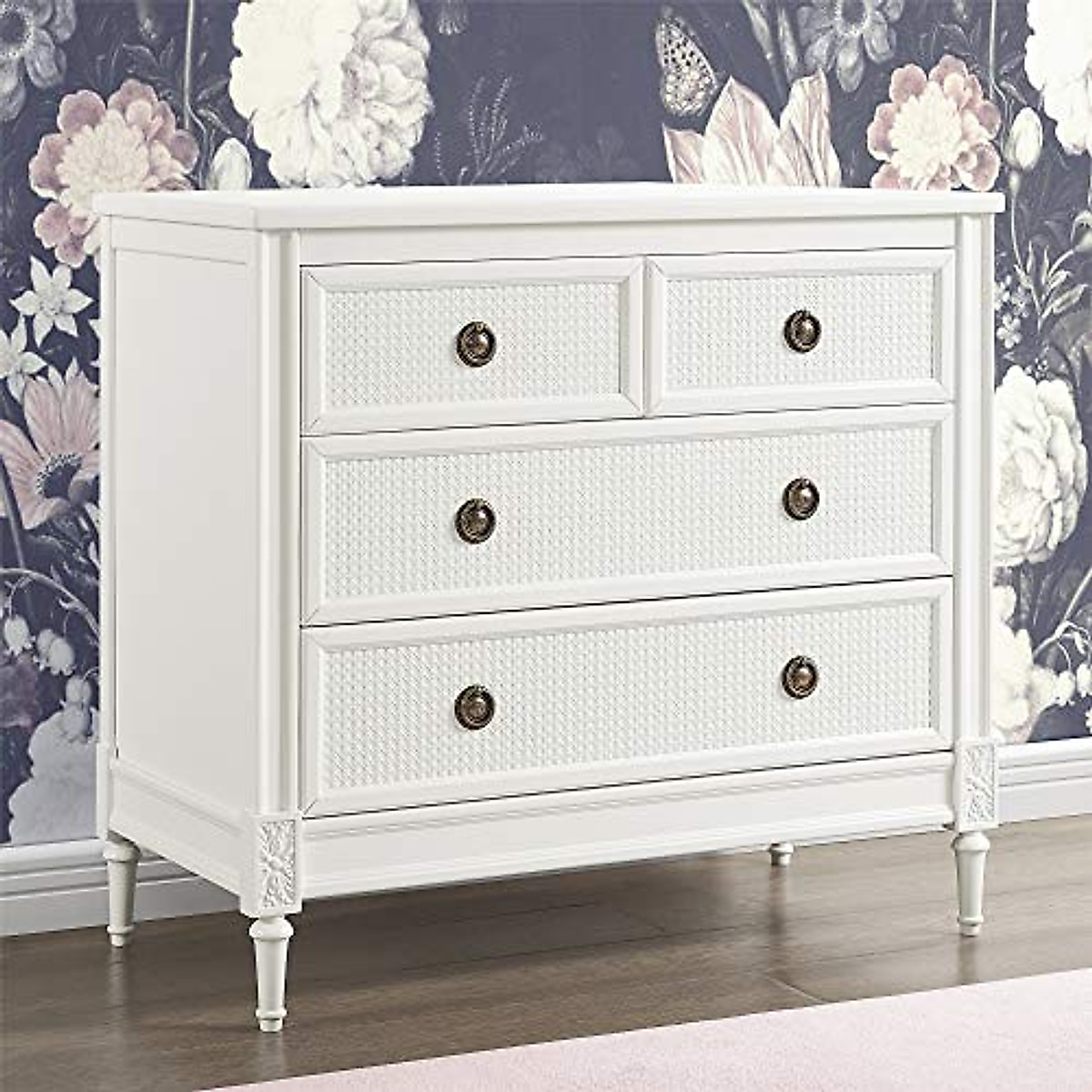 Delta Children Madeline 4 Drawer, Dresser w/Changing Top, White