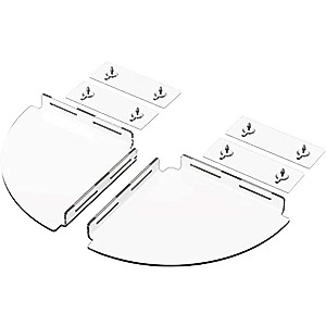 GeekDigg 2 Pack Corner Shower Caddy, Transparent Acrylic Shower Shelves, Wall Mounted No Drilling Traceless Adhesive Bathroom Storage Organizer for Living Room, Toilet and Kitchen