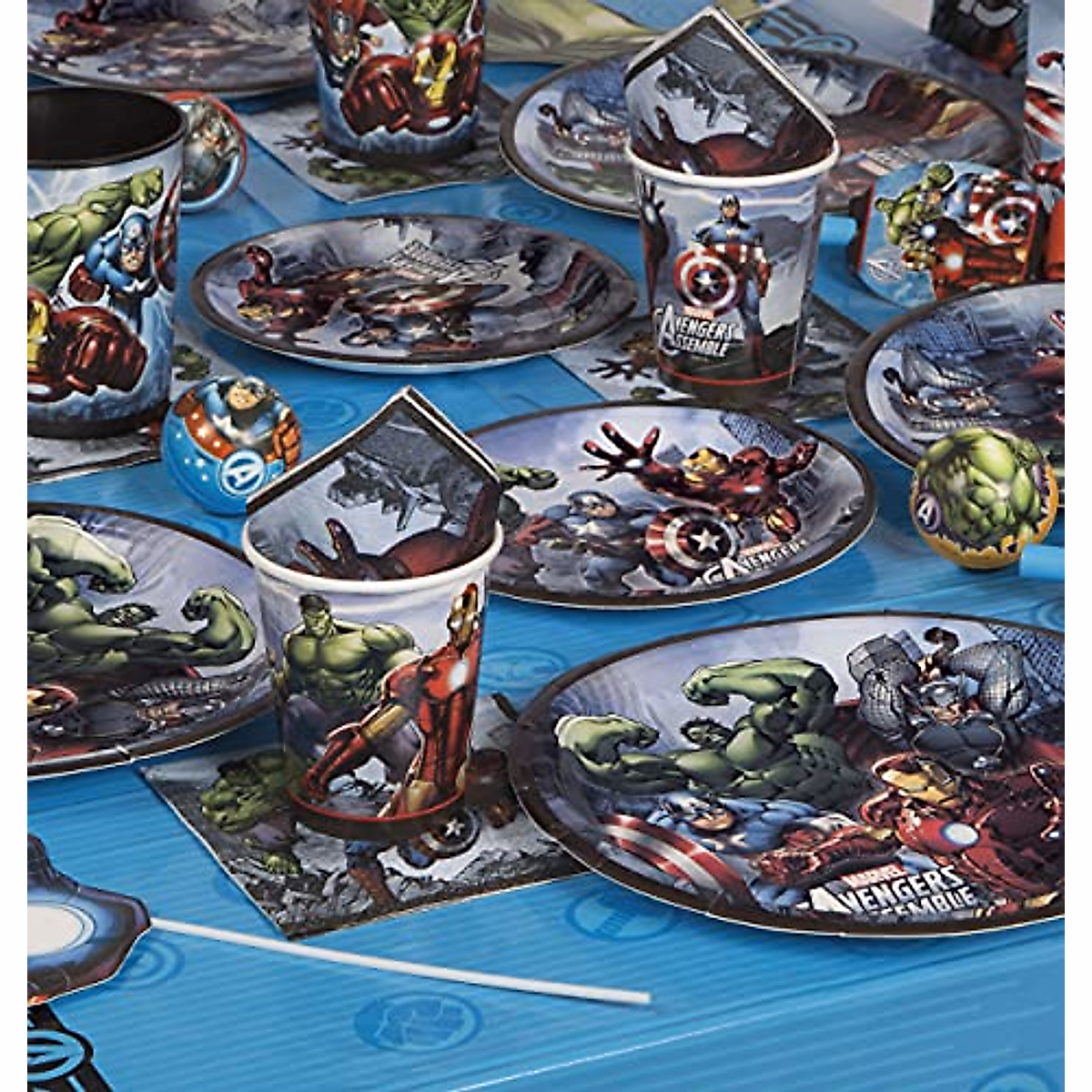 Marvel Avengers Party Supplies and Decorations for Superhero Birthday Party, Serves 16 Guests, Perfect for Girls and Boys, Easy Setup and Takedown with Plates, Napkins and Cups