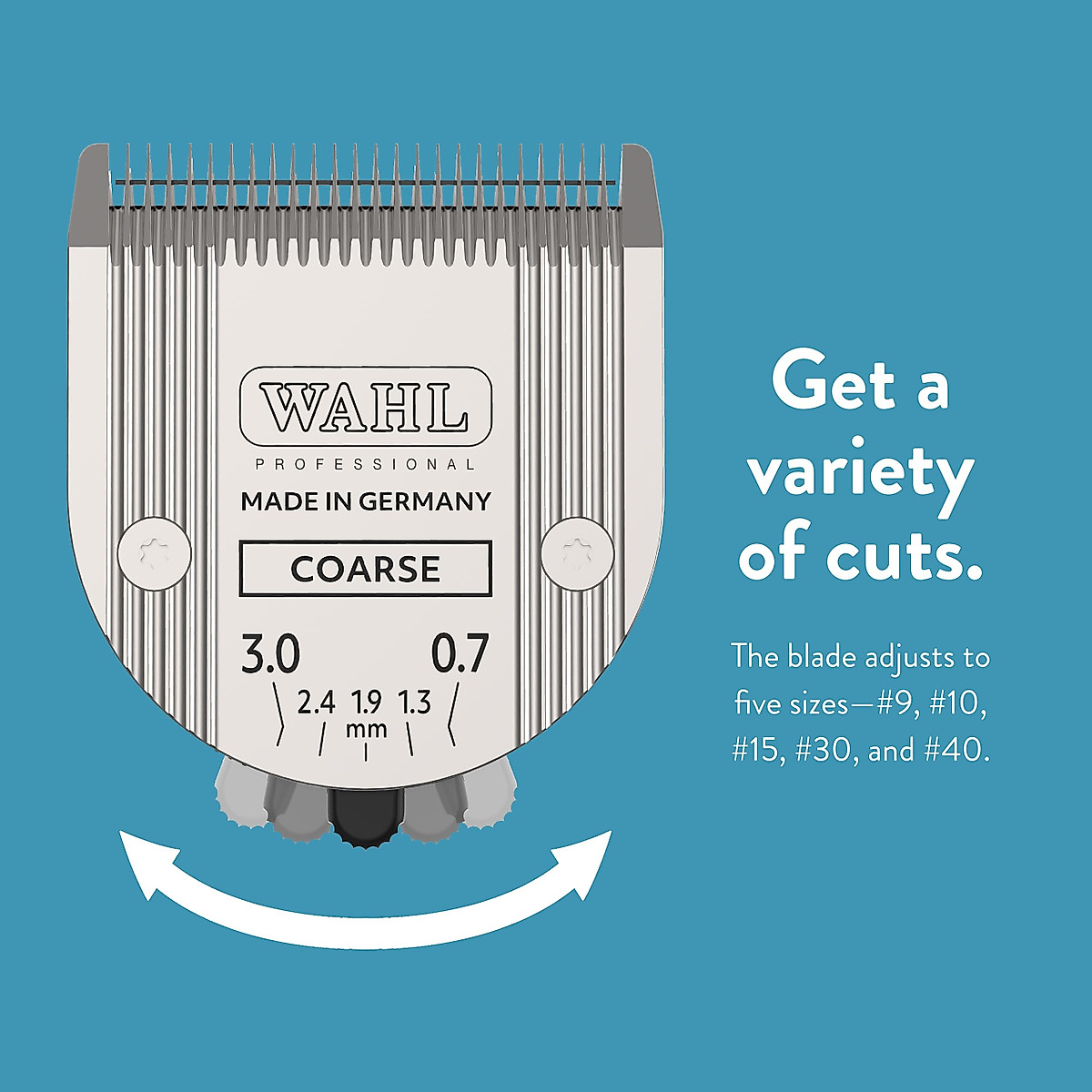 Wahl Professional Animal 5-in-1 Adjustable Blade Arco, Bravura, Chromado, Creativa, Figura, and Motion Pet, Dog, and Horse Clippers - Coarse (2179-401)