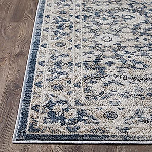 LOOMAKNOTI Kehleigh Otindas 5' x 7' Blue Oriental Indoor Area Rug