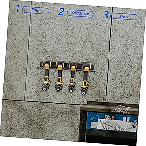 Levemolo Tool Holder Garage Hooks Broom Rack Rake Holder Tool Organizer Rack Shovel Holder Cordless Drill Rack Power Tool Rack Electric Tools Storage Shelf Black Carbon Steel