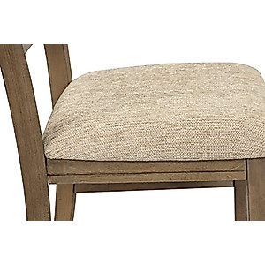 Roundhill Furniture Raven Wood 9-Piece Set, Extendable Trestle Dining Table with 8 Chairs, Glazed Pine Brown