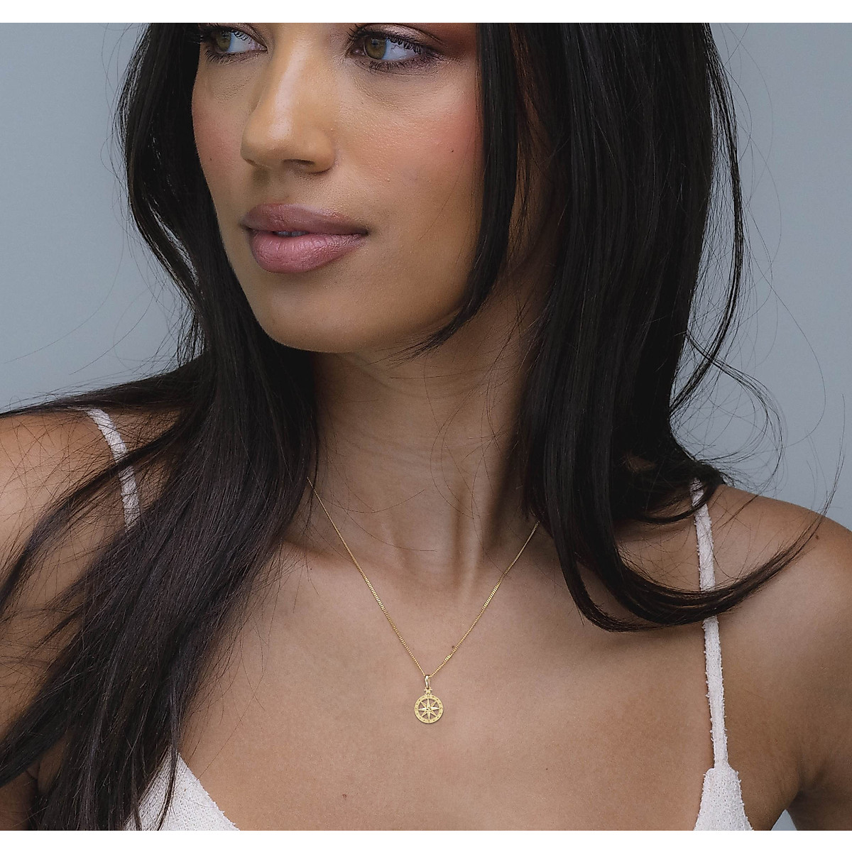 Charm America - Gold Petite Compass Charm - 10 Karat Solid Gold