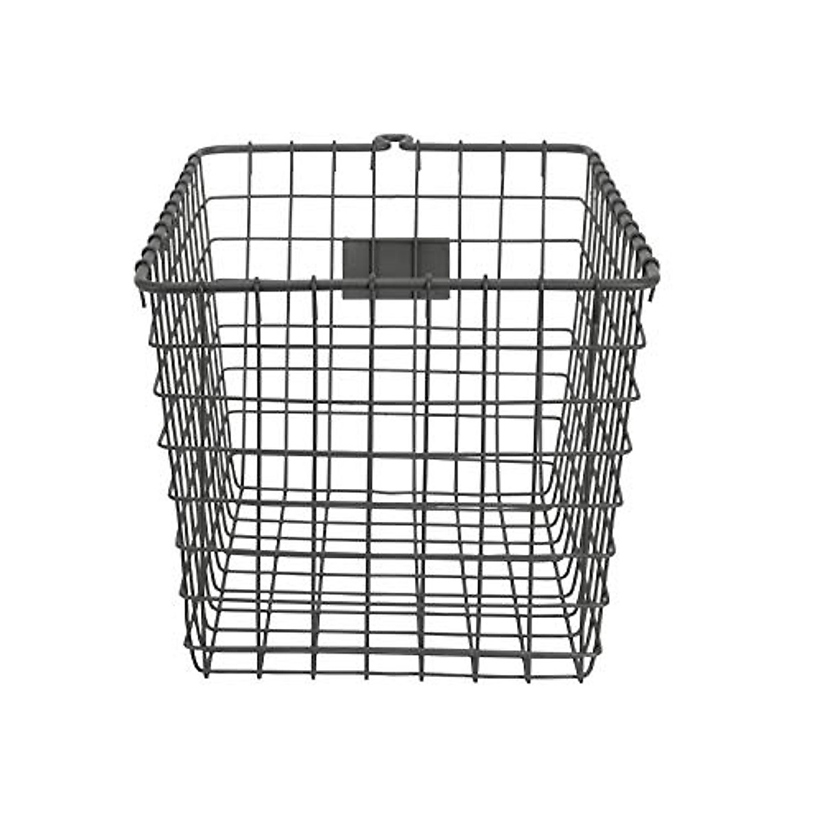 Spectrum Wire Small Basket with Label Plate (Industrial Gray) - Storage Bin & Décor for Bathroom, Closet, Pantry, Under Sink, Toy, Shelf, Kitchen, & Nursery Organization