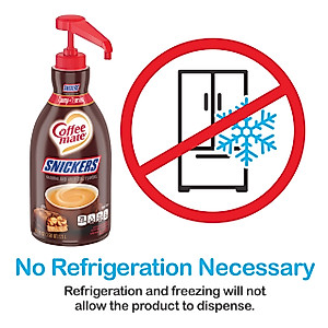 Nestle Coffee mate Coffee Creamer, Snickers, Concentrated Liquid Pump Bottle, Non Dairy, No Refrigeration, 50.7 Fl Oz (Pack of 2)