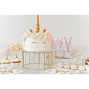 TRSPCWR Gold Cake Stand, Cupcake Stand Set of 3, Round Display Dessert Stand Imitation Marbling Decoration Finish