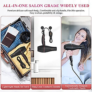 WADODO Ionic Hair Dryer, 2200W Professional Blow Dryer Fast Drying Travel Hair Dryer with Diffuser, AC Motor Constant Temperature Low Noise Ion Hair Dryers Curly Hairdryer Blowdryer for Women Men