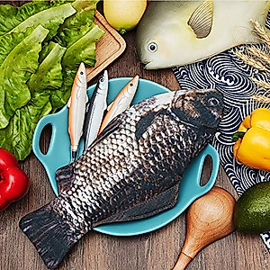 Outus Fish Shaped Pencil Case Novelty Fish Pen Bag Fish Coin Purse Funny Pencil Case with Padded Thick Foam Lining and 4 Pieces Cute Fish Pens Fish Gifts for School Classroom Supply