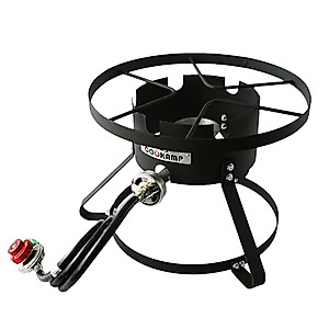 COOKAMP High Pressure 1-Burner Outdoor Propane Gas Cooker with 0-20 PSI Adjustable Regulator and Hose SA1600