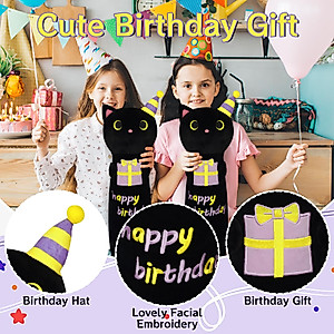 JEROKUMI Long Cat Plush Pillow, 24inch Cute Birthday Plush Black Cat Plush, Birthday Stuffed Animal,Long Cat Plushie Soft Cat Hugging Pillow for Kids, Boys and Girls Birthday Gift