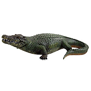 Wowser Realistic Painted Cast Resin Alligator Statue, 20 1/2 Inch