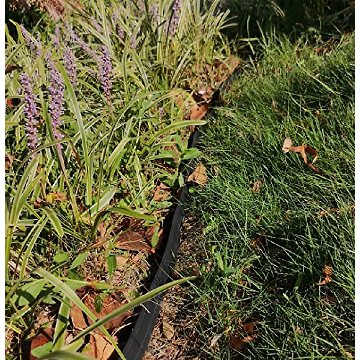 Hugeleaf Garden Flex Lawn Edging, Paver Edging, No-Dig, Landscape Edging, Plant Border, Garden Edging, Flower Bed Edging, Length 30 Feet Black