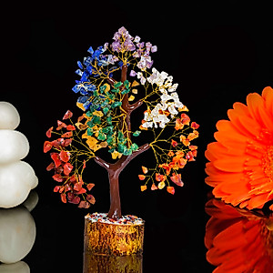 7 Chakra Tree Of Life, Gemstone Tree, Bonsai Tree Sculpture, Spiritual Trees - 7 Chakra Stones, Crystal Room Decor, Seven Chakra Tree, Tree Of Life Decor, Feng Shui Tree, Good Luck Gifts, Crystal Tree