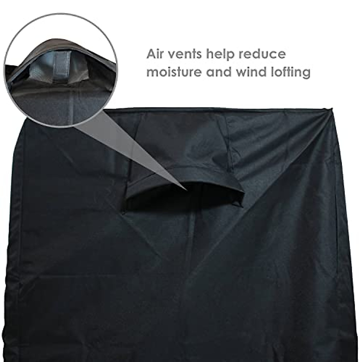 Sunnydaze 5-Foot Firewood Log Rack Cover - Weather-Resistant Outdoor Heavy-Duty Wood Polyester Fabric Storage Cover with PVC Backing - Black