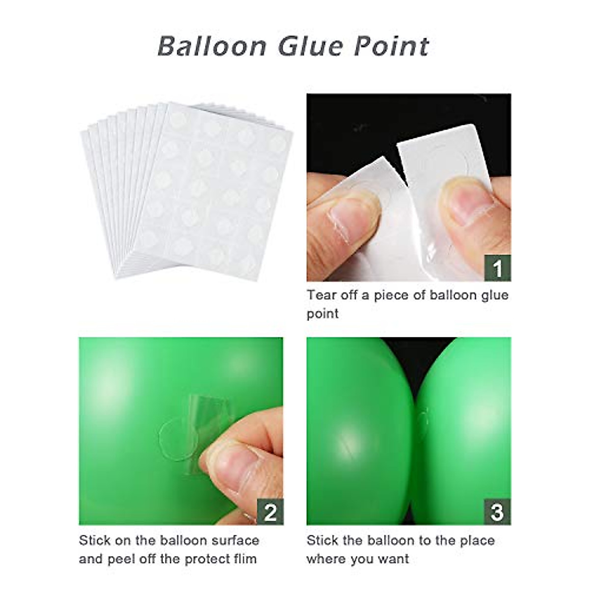 Aoibrloy 11 Holes Plastic Balloon Sizer Box Cube, Balloon Size Measurement with 200Pcs Balloon Glue Point for Balloon Decorations, Balloon Arches and Balloon Columns