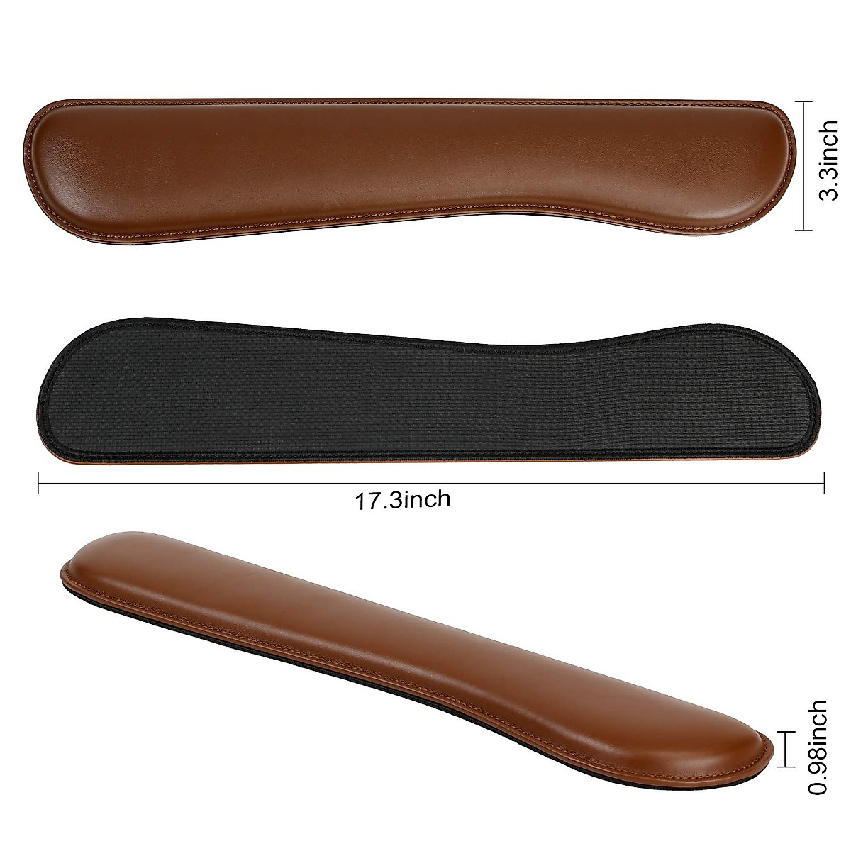 RICHEN Ergonomic PU Leather Keyboard Wrist Rest and Mouse Pad with Wrist Support, Memory Foam Set for Computer/Laptop,Gaming and Office, Comfortable for Easy Typing & Pain Relief (PU Brown)