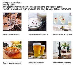 Spirit Alcohol Refractometer, Accurate Data Alcohol Measurement Refractometer 0‑80% Range Easy to Read Calibration Screw for Wine Making