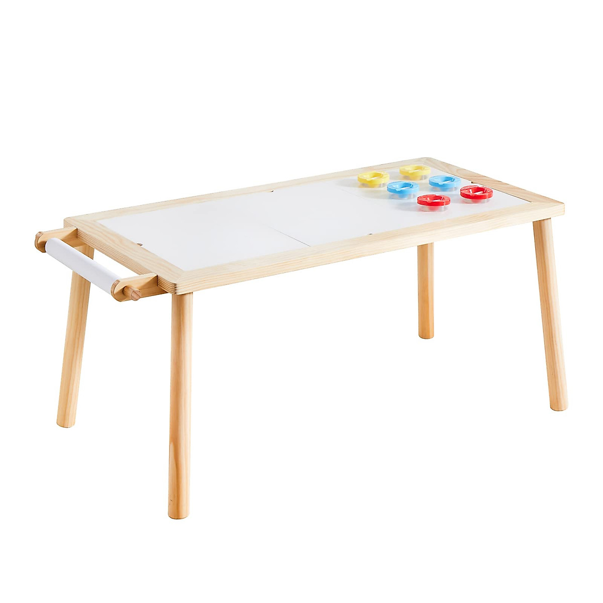 Beright 5 in 1 Children's Table, Play Sand Indoor Sensory Table, Kids Art Table Drawing Table with Paper Roll & Paint Cups, not with Storage Bin