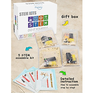 Poraxy 4 Pack Dinosaur Toys for Kids 8-12, STEM Kits, Toys for Ages 8-13, Wooden 3D Puzzle, Educational Science Building Projects Crafts, Birthday Gifts for Boys Girls 7 8 9 10 11 12 13 Years Old