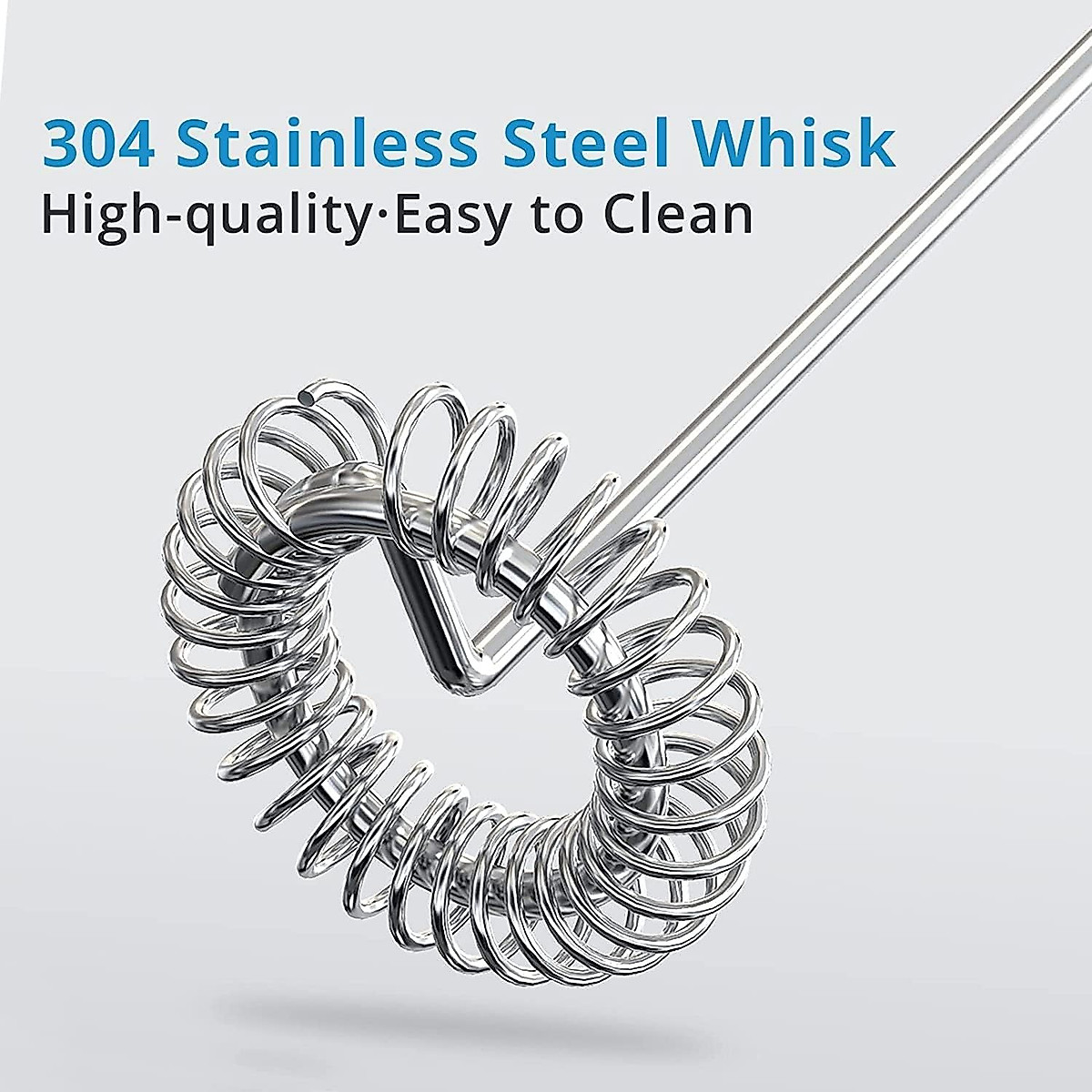 GOGENGEN Electric Hand Whisk for Milk, Beverage Mixer for Coffee with Milk, Cappuccino, Hot Chocolate, Battery Operated (not included) Mini Stainless Steel Fother, Cool Cookware