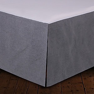 Levtex Grey Box California King Dust Ruffle, 16-inch Drop with Box Pleat