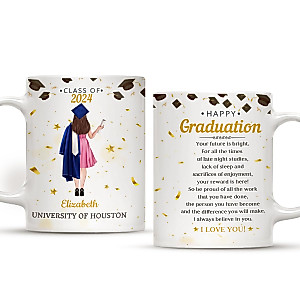 winorax Graduation Gifts Class of 2024 Personalized Graduation Coffee Mug With 11oz 15oz Travel Coffee Mugs Master Degree College Grad Congratulations Keepsake For Senior High School Student