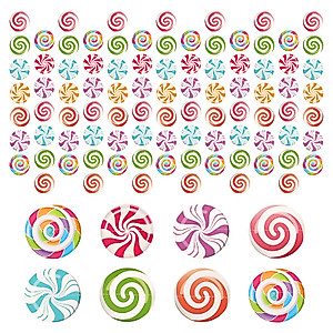 56PCS Candy Party Decorations, Garlands Candy Paper Candyland Party Decorations Cutouts Lollipop Garland Banner Sweet Candy Hanging Decor for Candy Birthday Theme Party Supplies Sweet Shop Baby Shower