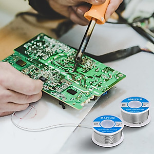 MAIYUM 63-37 Tin Lead Rosin Core Solder Wire for Electrical Soldering (0.8mm 50g)