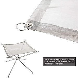 YEASQGS Portable Outdoor Camping Fire Pit Replacement Mesh Foldable Stainless Steel Mesh for Camping Backyard Garden (22" Replacement Mesh)