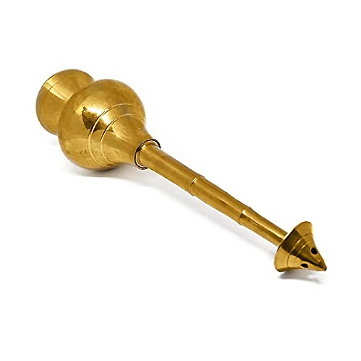 Craftsman SATVIK Brass Gulab Pash 7.5 Inch Holy Water Sprinkler Rose Water Aspergillum Aspergil Religious Divine Pot