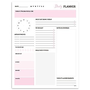 To Do List Notepad - Daily Planner Notepad Undated 50 Sheets Tear Off, 8.5"x11", Includes Calendar, Organizer, Scheduler for Goals, Tasks, Ideas, Notes and To Do Lists