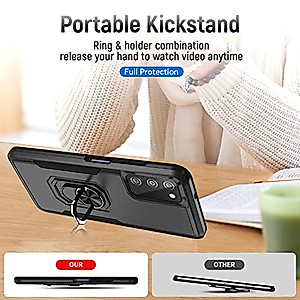 KELONG for Samsung Galaxy A03s Case,Galaxy A03s Case with Kickstand | Military Grade Drop Proof Protection Phone Cover | Durable Rugged Protective Shockproof TPU Matte Textured Bumper - Black