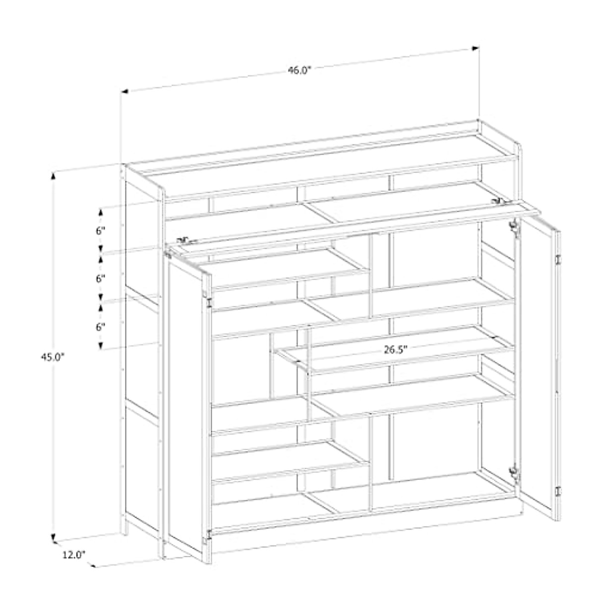 MoNiBloom Large 7 Tier Shoe Storage Cabinet with Doors, Bamboo Multifunctional Organizer Rack Unit Up to 40 Pairs for Bedroom Closet Entryway Living Room, Brown