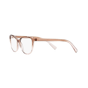 A|X ARMANI EXCHANGE Women's AX3053 Square Prescription Eyeglass Frames, Transparent Tundra/Rose/Demo Lens, 53 mm