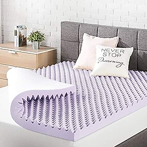 Best Price Mattress 3 Inch Egg Crate Memory Foam Mattress Topper with Soothing Lavender Infusion, CertiPUR-US Certified, Queen
