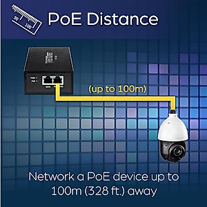 TRENDnet Gigabit PoE++ Injector, Convert A Non-PoE Port to A PoE++ Gigabit Port, PoE (15.4W), PoE+ (30W), Or PoE++ (95W), Up to 100m (328 ft), Integrated Power Supply, Black, TPE-119GI