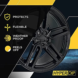 DipYourCar HyperDip Wheel Paint Kit, DIY Set of Rim Paint, Sprayable Automotive Dip Coat, Peelable Protection for Car Rims, Paint for Rims, Gloss Coat Spray - (Piano Black)